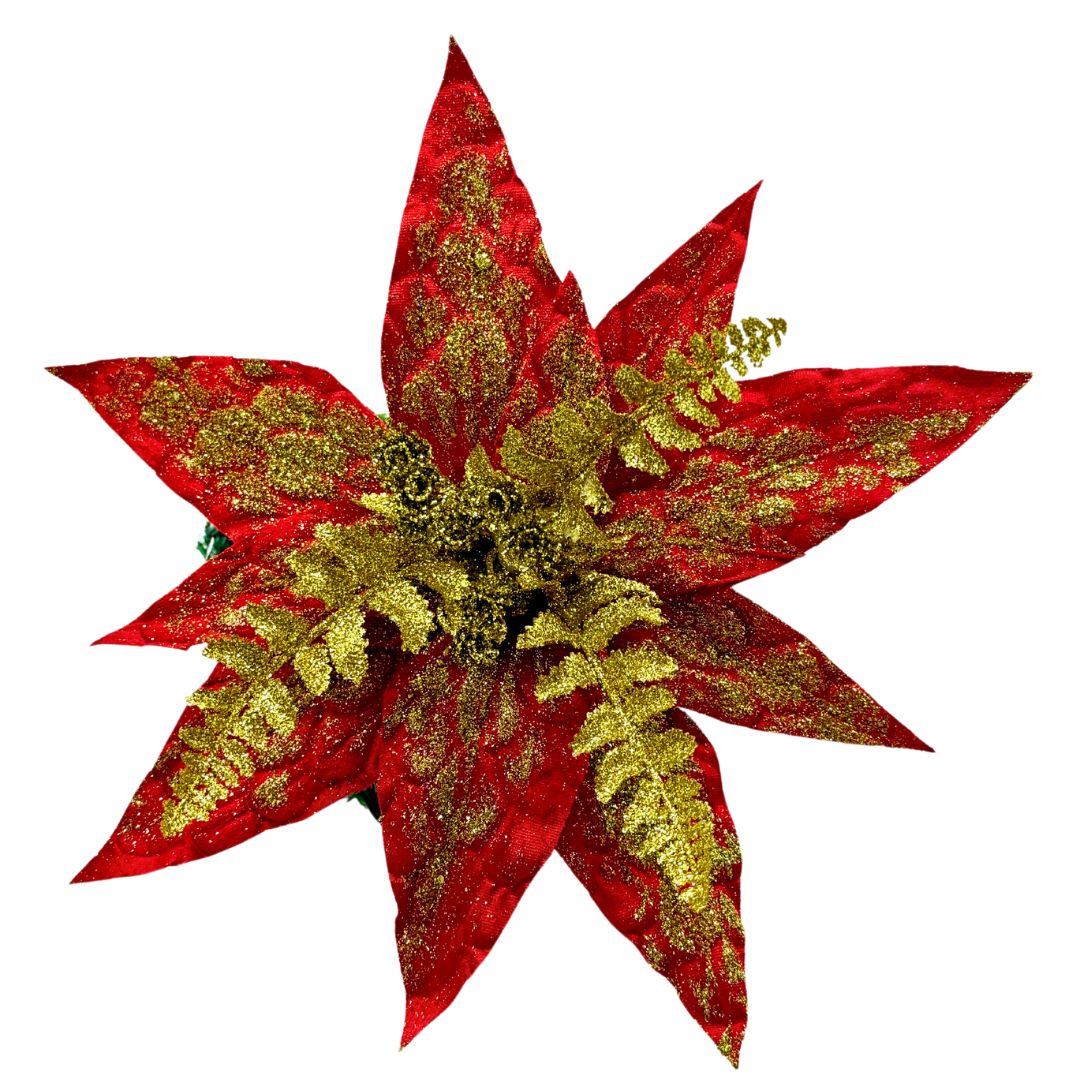 flor navideña ref: HW40-RD - 35 x 35 cms – FERIA DE LA DECORACION